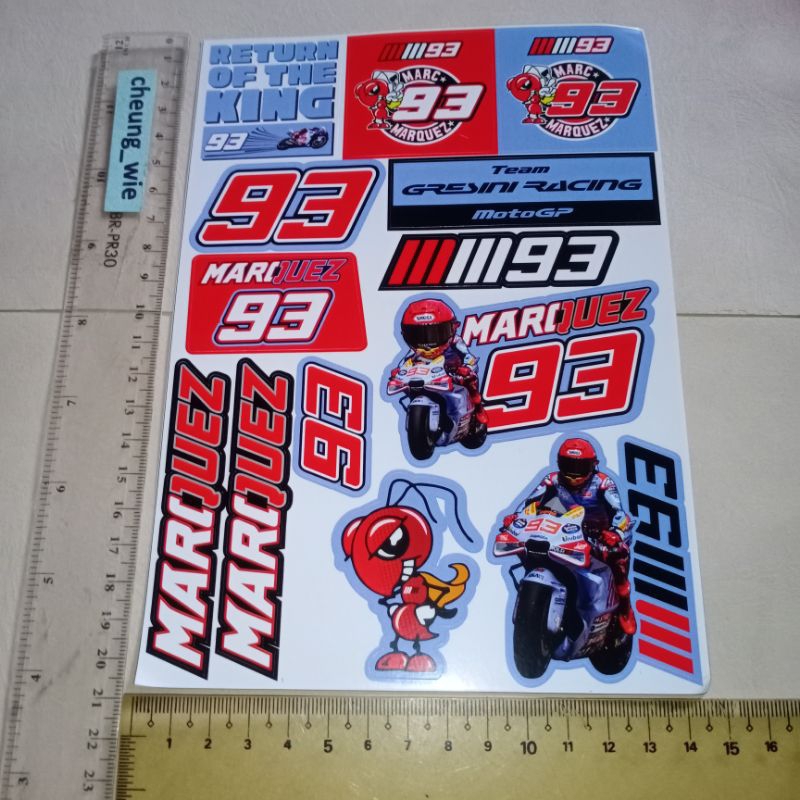 Jual Sticker Stiker Pack Marc Marquez MM93 Gresini MotoGP Return of the ...