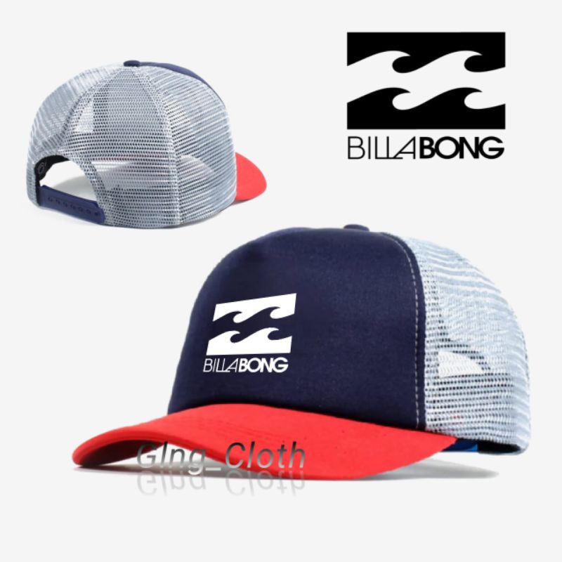 Jual Topi Billabong Trucker Jaring | Topi Merah-Navy-Putih | Shopee ...