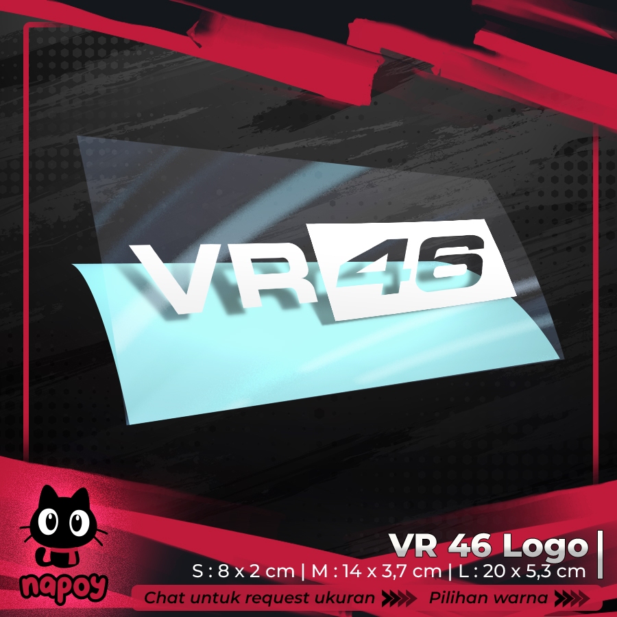 Jual Cutting Sticker VR 46 Valentino Rossi V2 | Stiker VR 46 Valentino ...