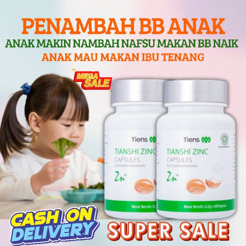 Jual Tiens Zinc Suplemen Penambah Nafsu Makan Anak Dan Vitamin Penambah ...