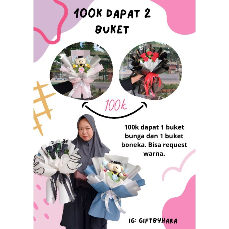 Jual 100k DAPAT 2 BUKET! (INCLUDE PACKING 10K) BUKET WISUDA BUKET BUNGA ...