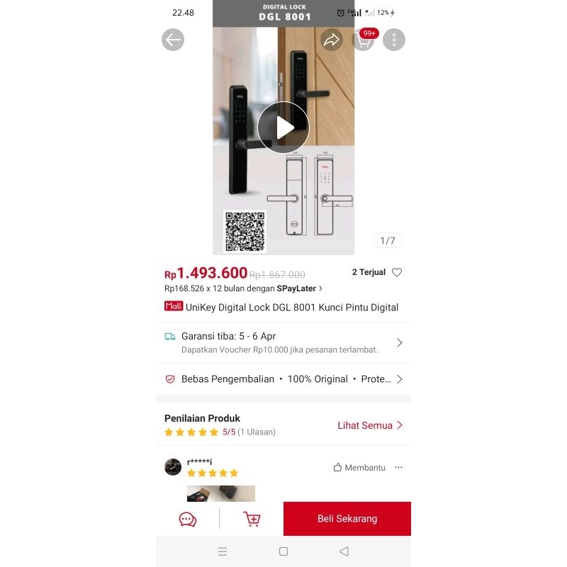 Jual UNIKEY DIGITAL LOCK DGL 8001 kunci pintu digital | Shopee Indonesia