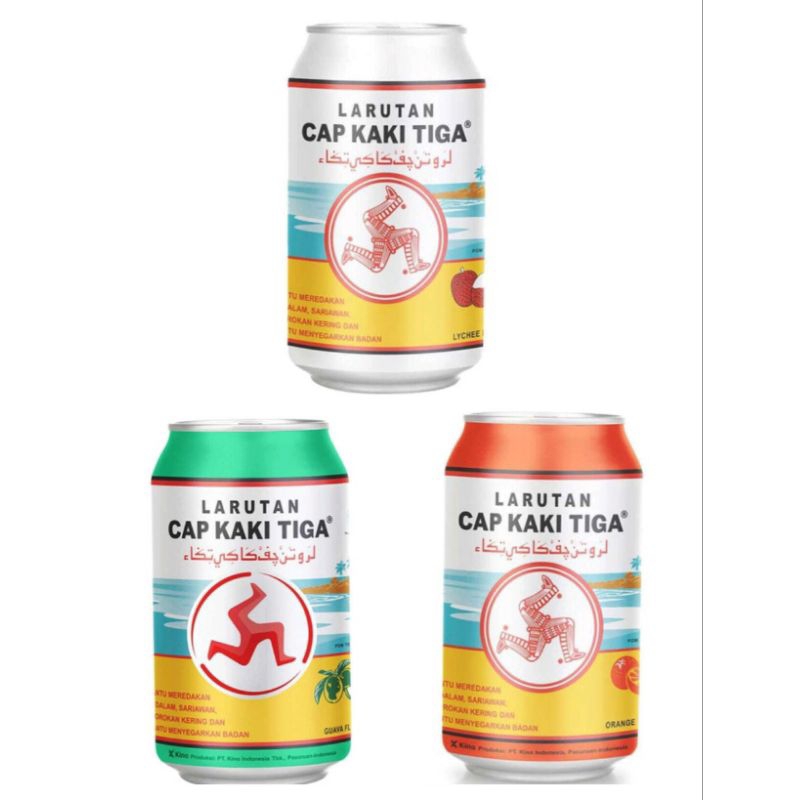 Jual Cap Kaki Tiga Larutan Penyegar Jeruk/leci/Jeruk Kaleng 320 ml | Shopee Indonesia