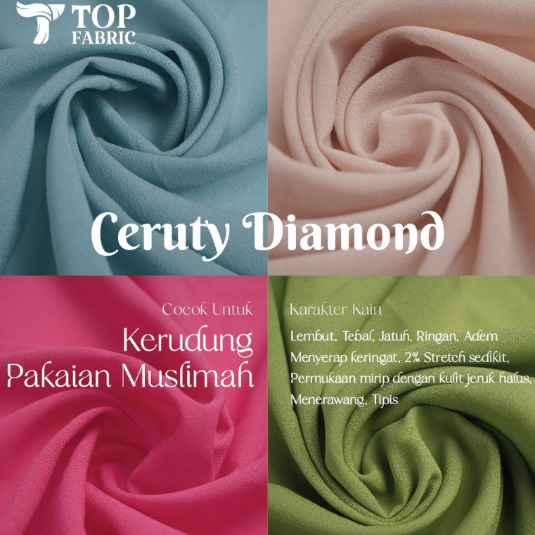 Jual 0,5 meter Kain Ceruti Diamond Babydoll Premium Sifon Ceruty Ceruti ...
