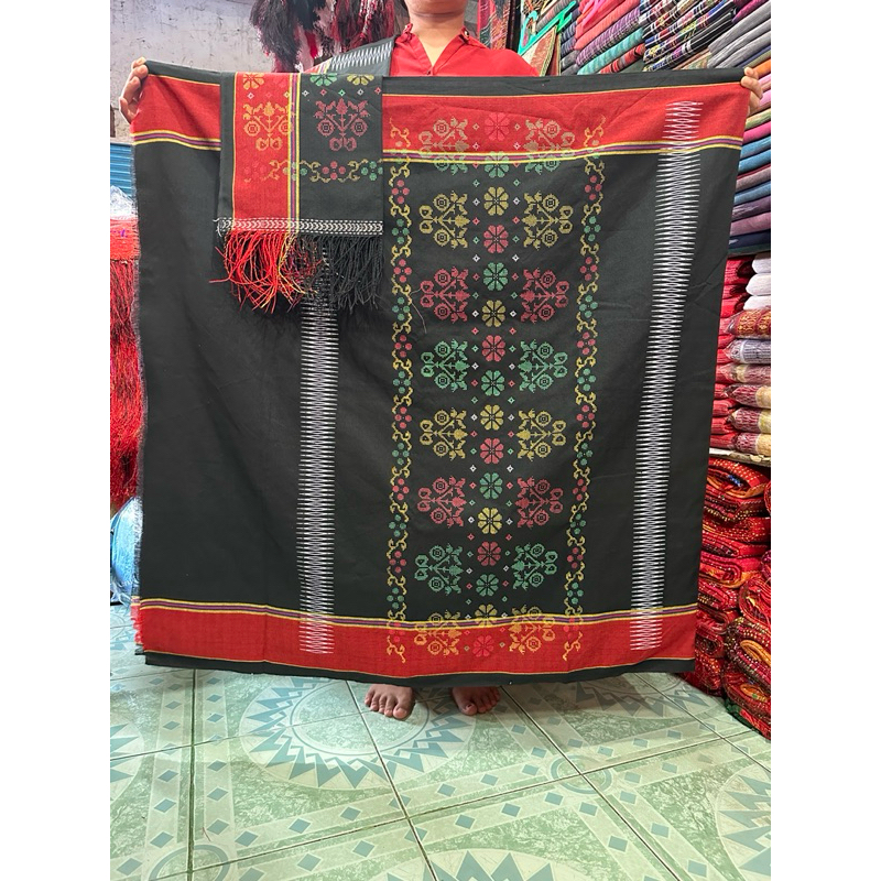 Jual SONGKET BINTANG MARATUR MOTIF BUNGA KERANJANG TENUN KHAS KATUKTAK ...