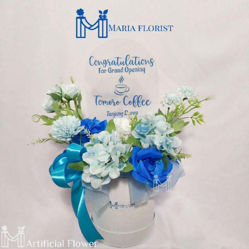 Jual Akrilik Bloom Box Artificial Flower - Buket Bunga Grand Opening ...