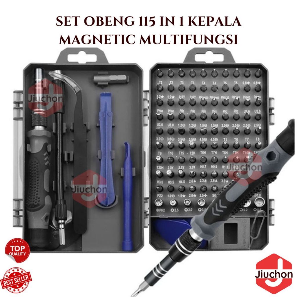 Jual JIUCHON Alat Obeng 115 in 1 Kepala Sekrup Yang Dapat Disesuaikan Multifungsi Obeng Hp Set ...