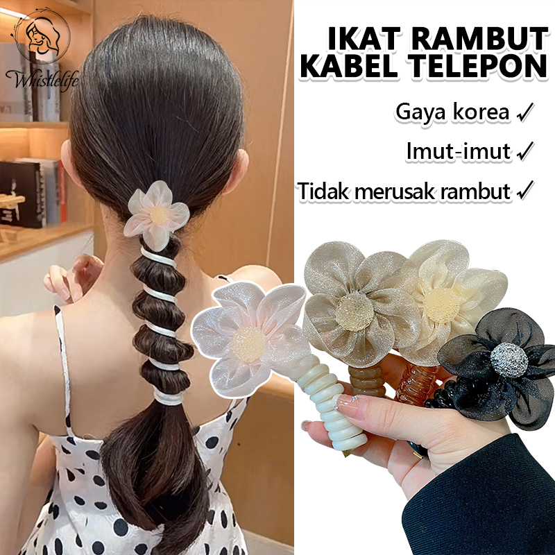 Jual COD Ikat Rambut Kepala Karet Anak-anak Bergulir Saluran Telepon ...