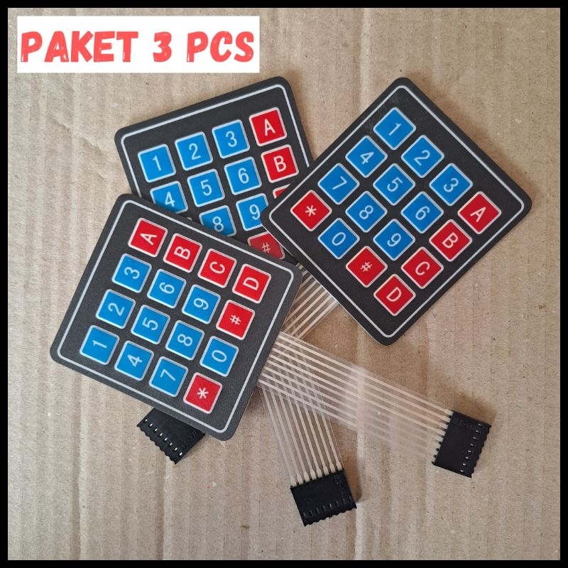 Jual Paket 3 Pcs Tombol Keypad Pom Mini Keypad Membrane Matrix 4x4 ...