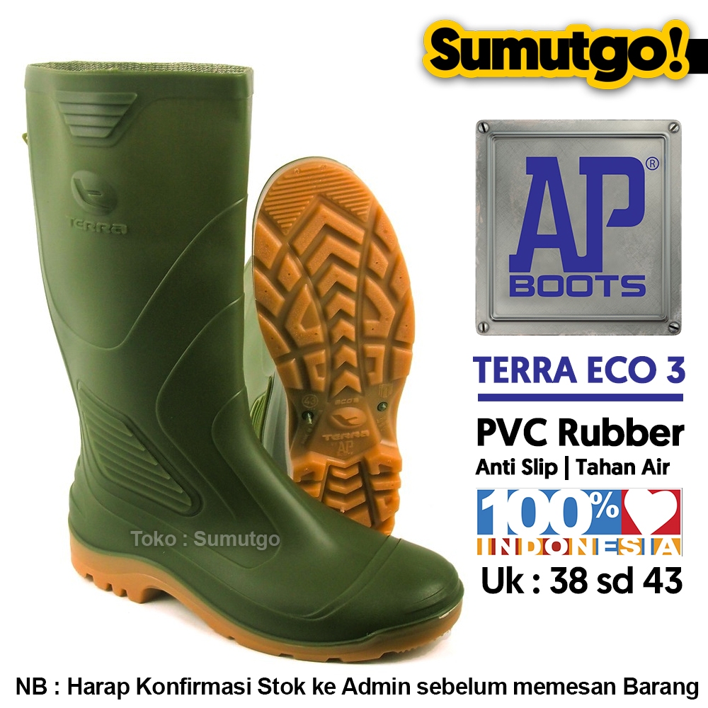 Jual AP Boots Terra Eco 3 Hijau Sepatu Karet PVC Boot Hujan Tinggi Anti ...