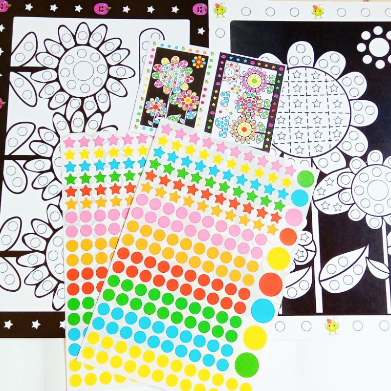 Jual (Isi 2 lembar Ukuran Besar) 2 in 1 Mewarnai dan Menempel Stiker ...