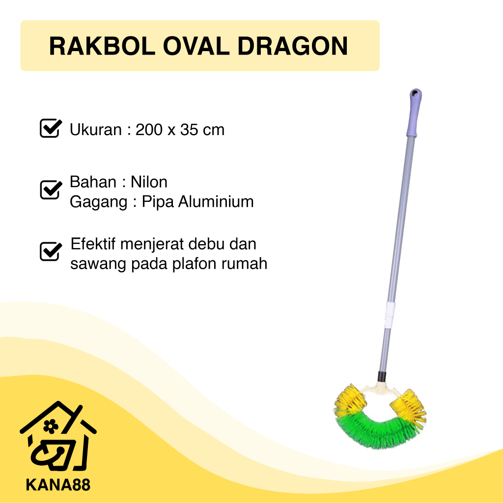 Jual Rakbol Oval Dragon Sapu Plafon Sawang Langit-Langit Telescopic ...