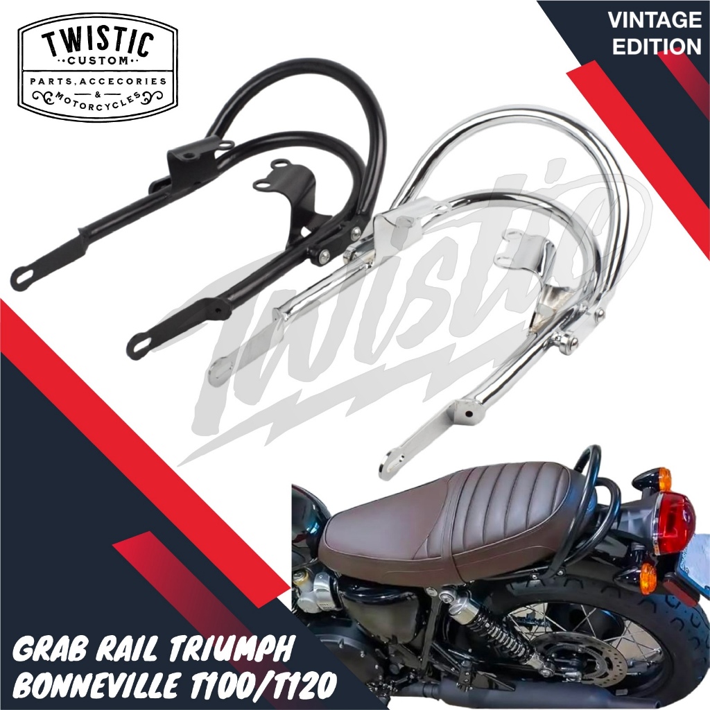Jual Grab Rail Bar with Top Rack Vintage Motor Triumph Bonneville T100 ...