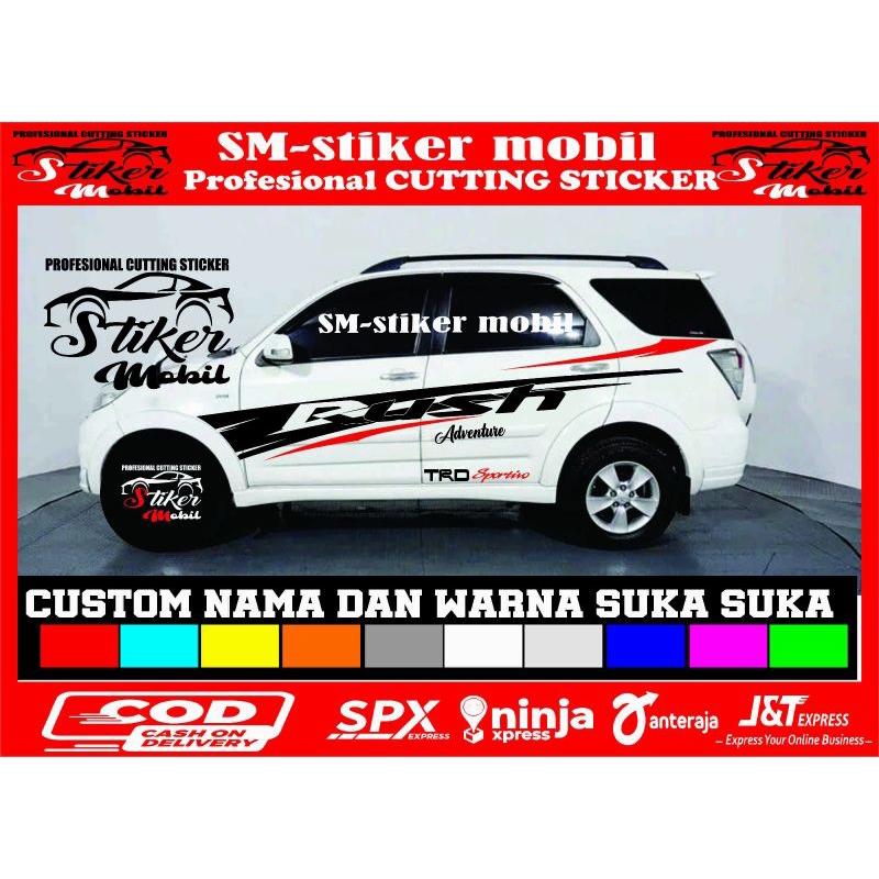 Jual stiker mobil toyota rush stiker variasi mobil sticker cutting ...