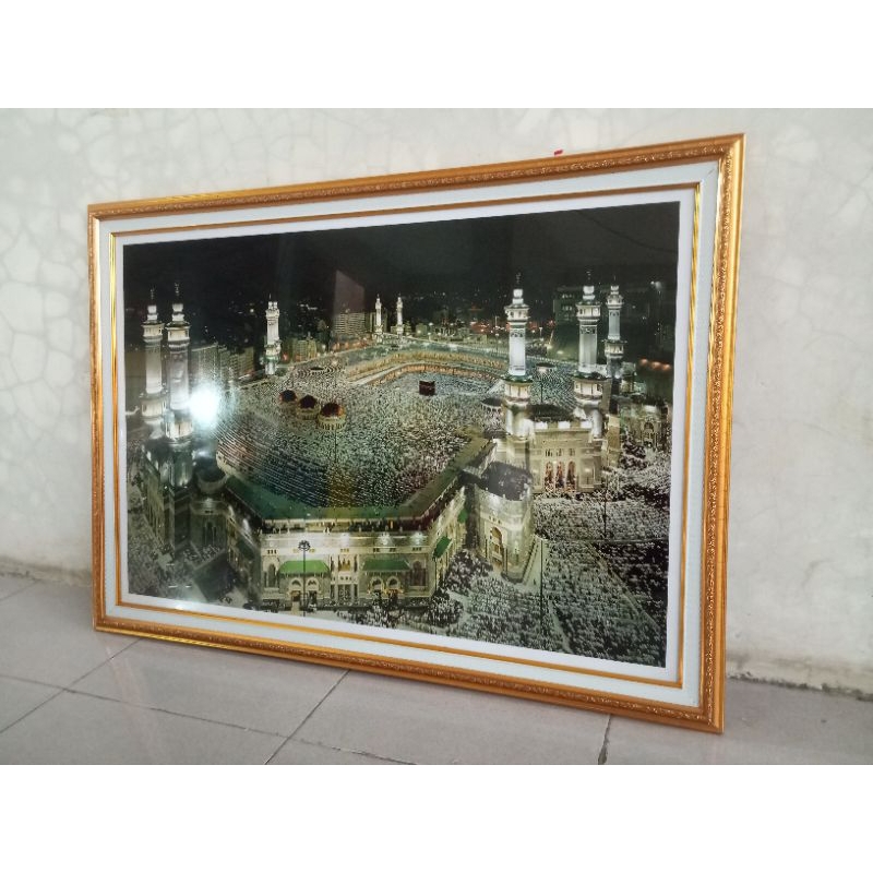 Jual pigura gambar mekah pigura dobel frame ukuran 60 cm x 90 cm cocok ...