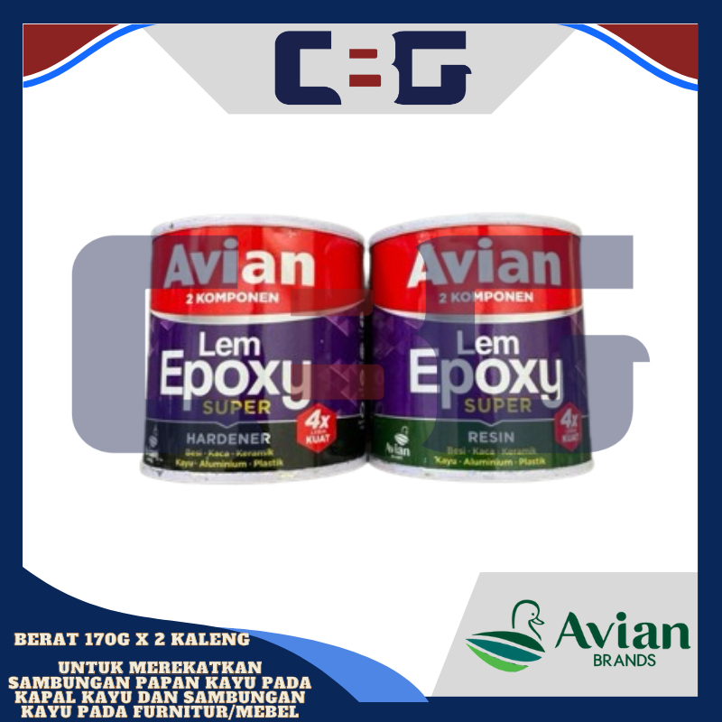 Jual LEM EPOXY AVIAN 2 KOMPONEN RESIN+HARDENER 170 GRAMX2 KLG | Shopee Indonesia