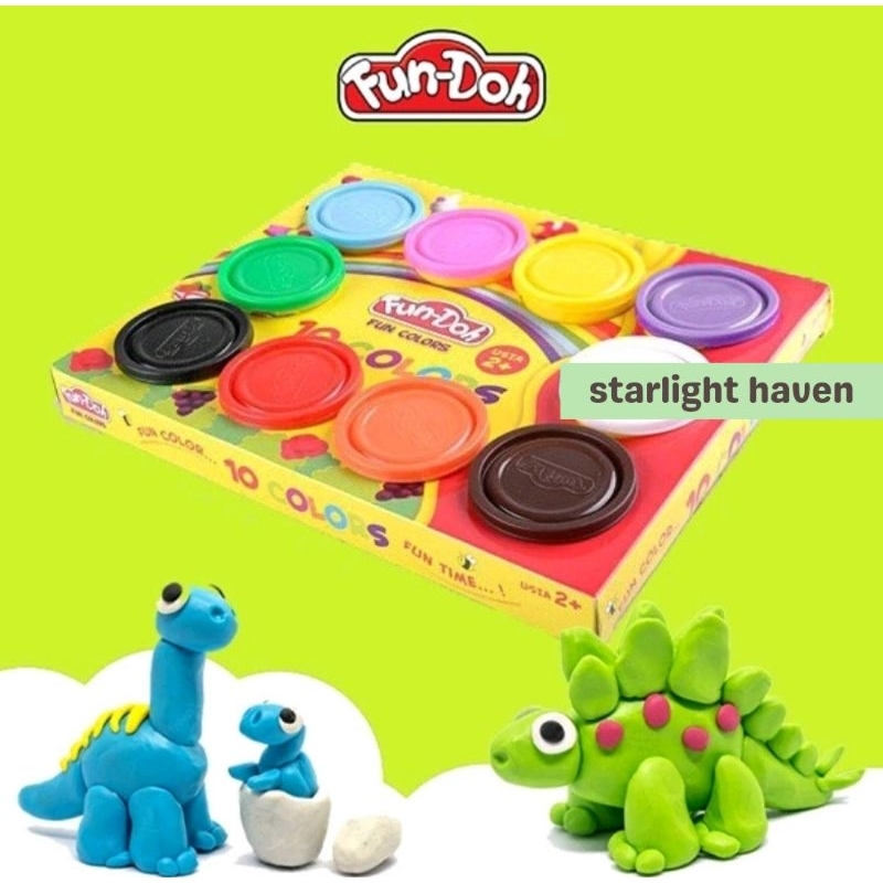 Jual Fun Doh 10 Warna / Mainan Edukasi / Playdough | Shopee Indonesia