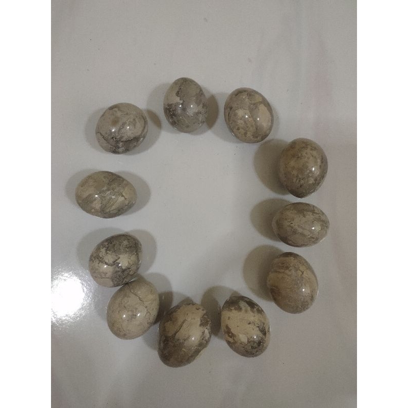Jual BATU ALAM MARMER ONIX JUAL OBRAL ASLI MOTIF TELUR PUYUH ISI 11 PCS ...