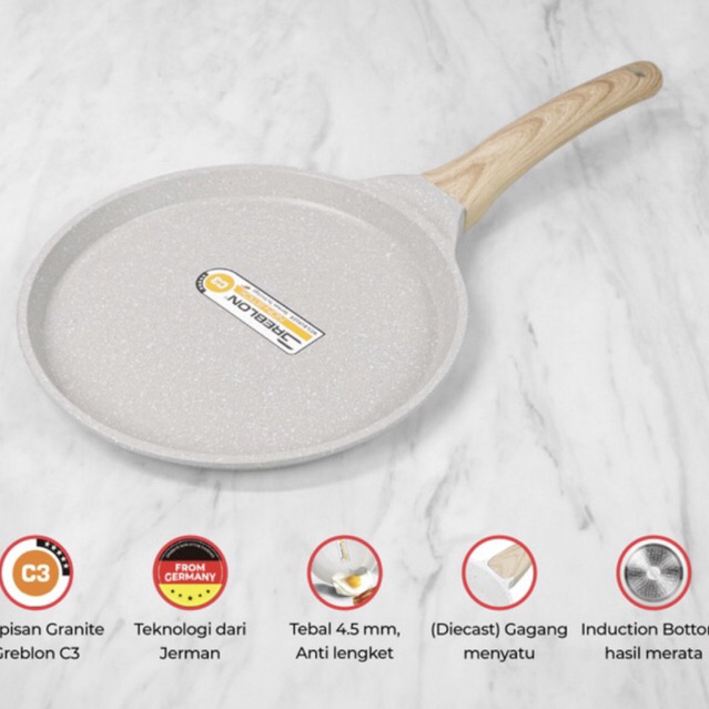 Jual Pancake Pan 23 cm White Granite Diecast GREBLON Cypruz FP-0958 ...