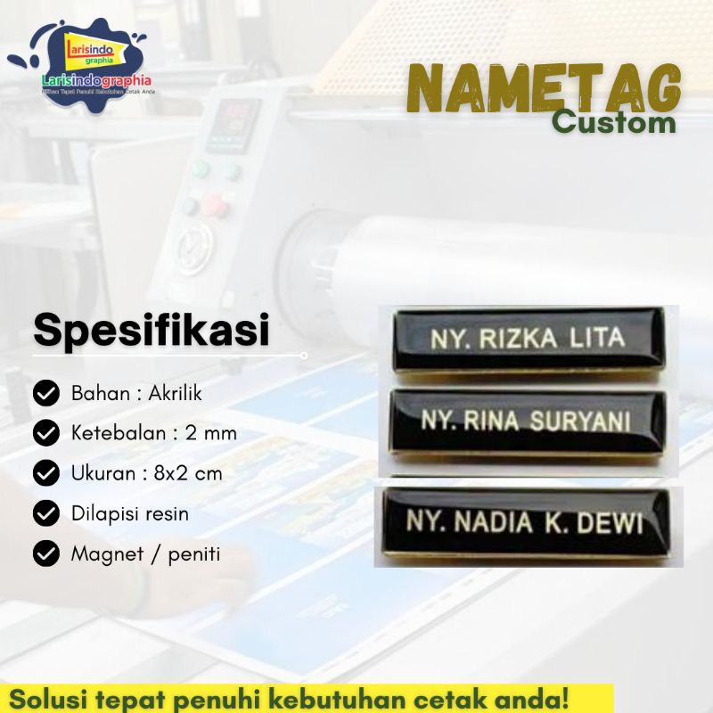 Jual Nametag custom | Nametag resin custom | Nametag gravir custom ...