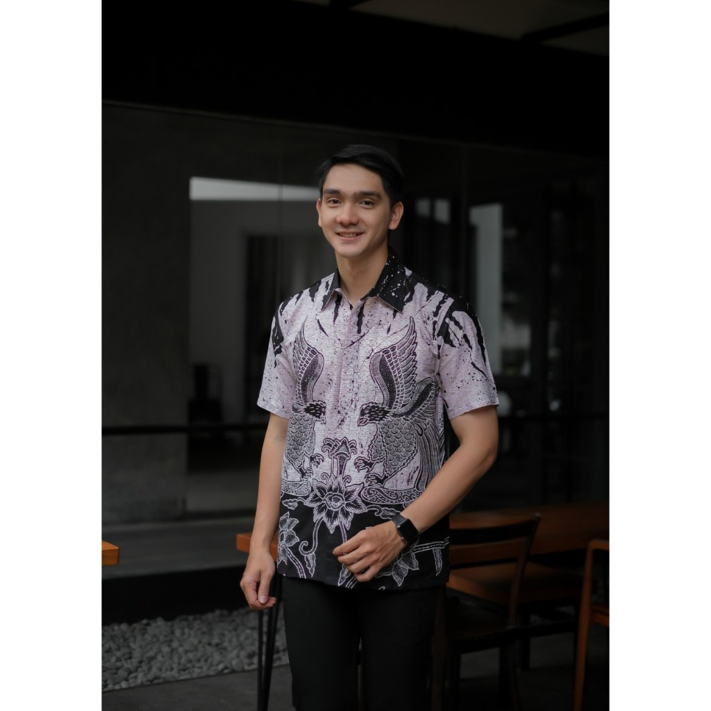 Jual BATIK PRIA LENGAN PENDEK HEM HITAM MANIS BATIK DUONG BATIK NAKULA BATIK PEKALONGAN KEMEJA ...