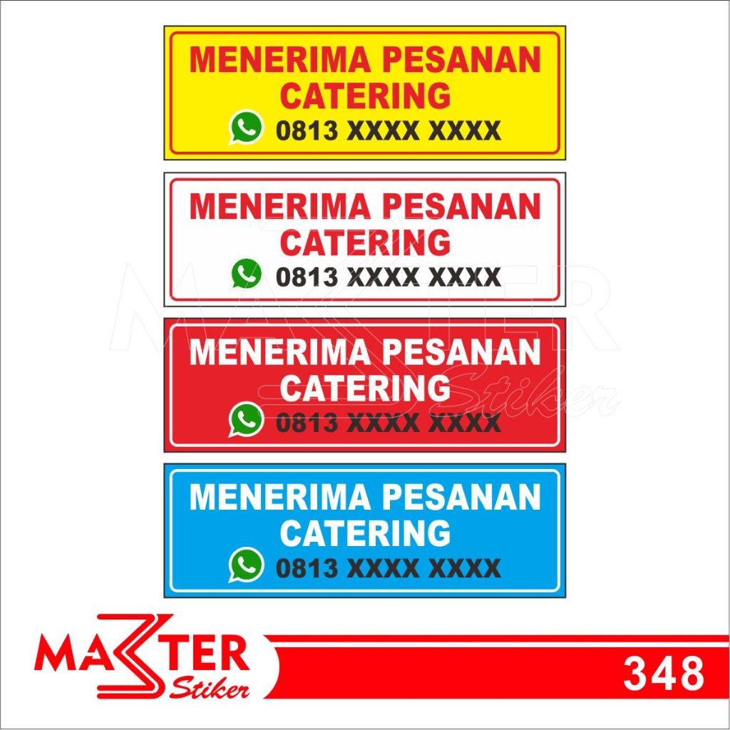 Jual 348 - Stiker Menerima Pesanan/Catering, Sticker Vinyl, Premium ...