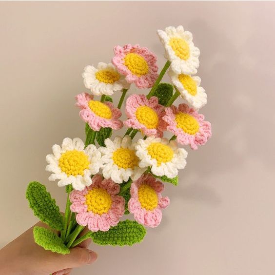 Jual Bunga Rajut Daisy Katun Wisuda Anniversary Valentine Custom ...