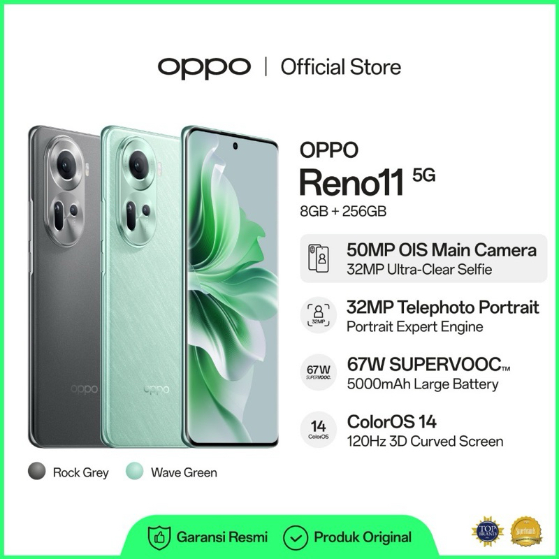 Jual OPPO RENO 11 5G 256 GB CURVE/MELENGKUNG FREE GIFT ENCHO BUDS 2 ...