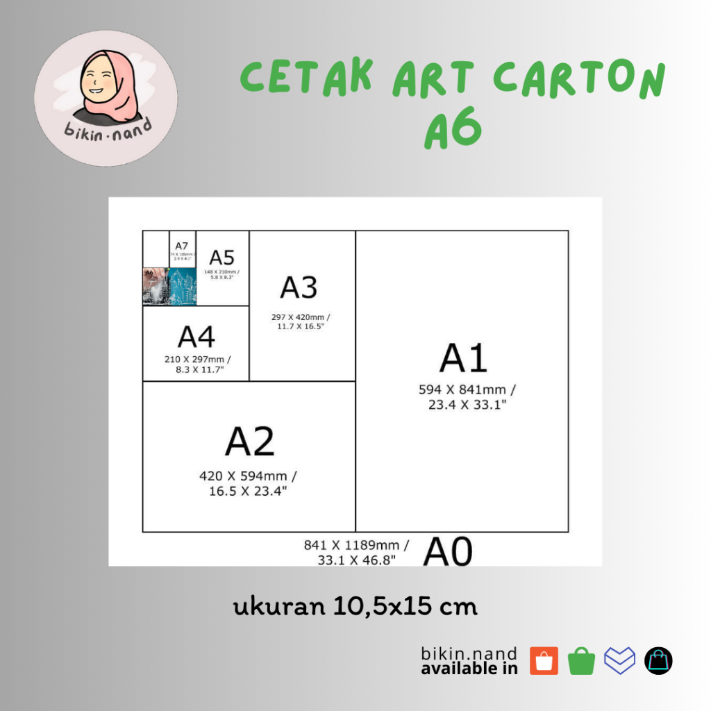 Jual Cetak Art Carton ukuran A6 (10,5x15 cm) | Shopee Indonesia