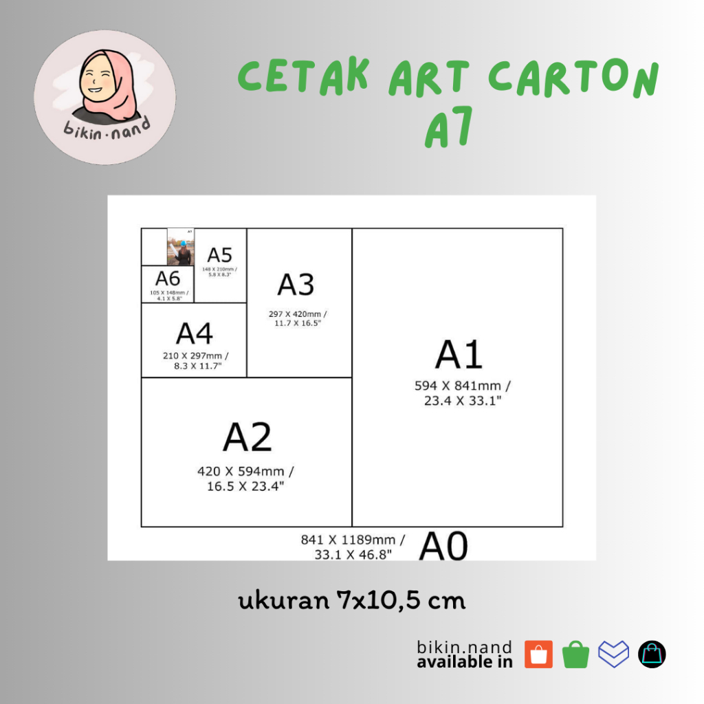 Jual Cetak Art Carton ukuran A7 (7x10,5 cm) | Shopee Indonesia