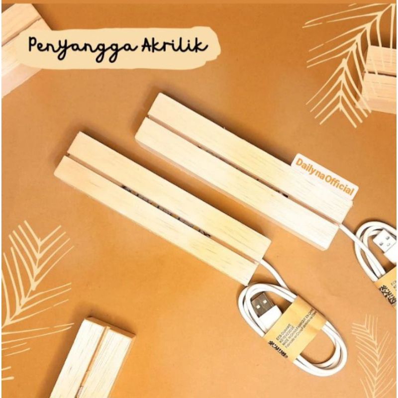 Jual STAND AKRILIK LED KAYU A5/ DUDUKAN LAMPU/DUDUKAN AKRILIK STAND ...