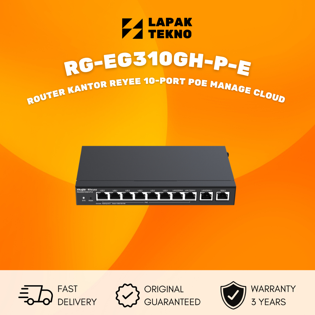 Jual RUIJIE REYEE RG-EG310GH-P-E 10-Port High Performance Cloud Managed PoE Router | Shopee ...