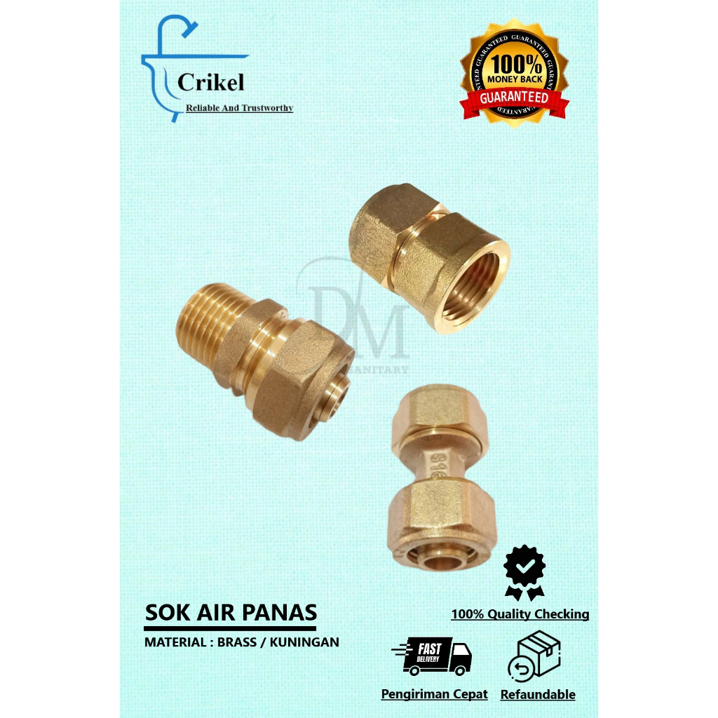 Jual Sok sambung drat luar drat dalam drat sambung 1/2 inch fitting pipa air panas rifeng ...