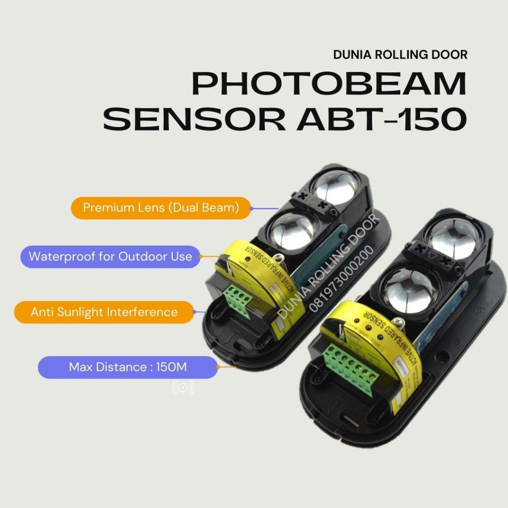 Jual Premium Dual Photo Beam Sensor Alarm 150meter (Infrared) ABT-150 ...