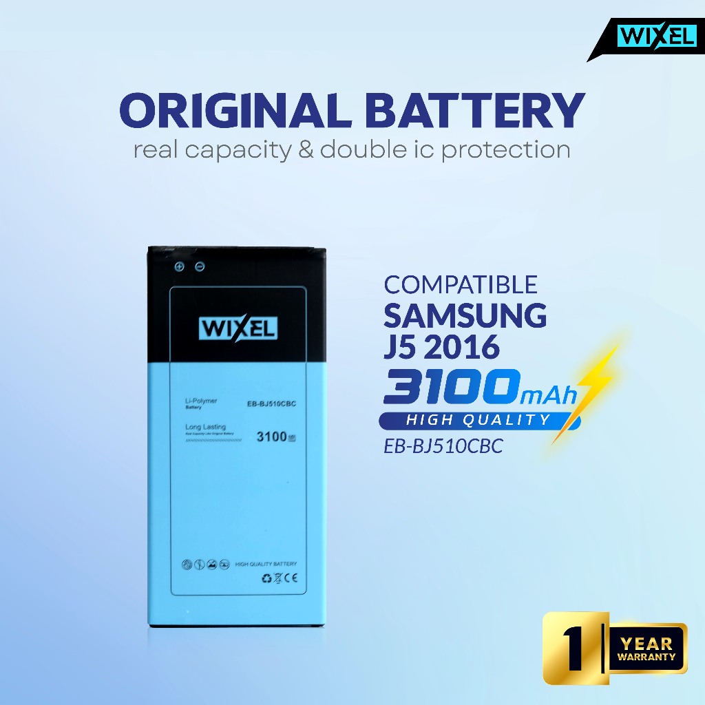 Jual WIXEL Baterai Samsung Galaxy J5 2016 J510 EB-BJ510CBE EB-BJ510CBC Real Capacity Double ...
