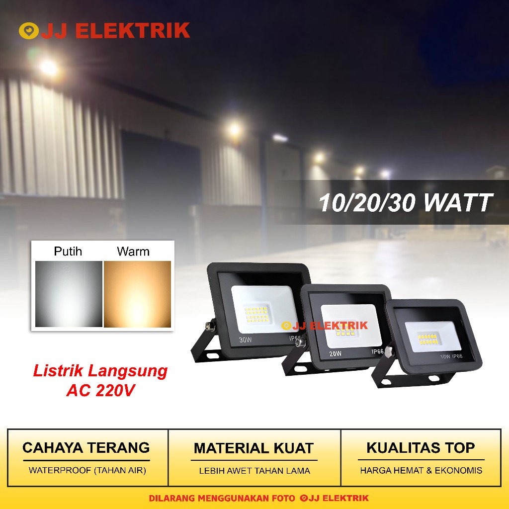 Jual Lampu Sorot LED Outdoor 10W 20W 30W 50W Waterproof Tahan Air AC 220V | Lampu Tembak Halaman ...