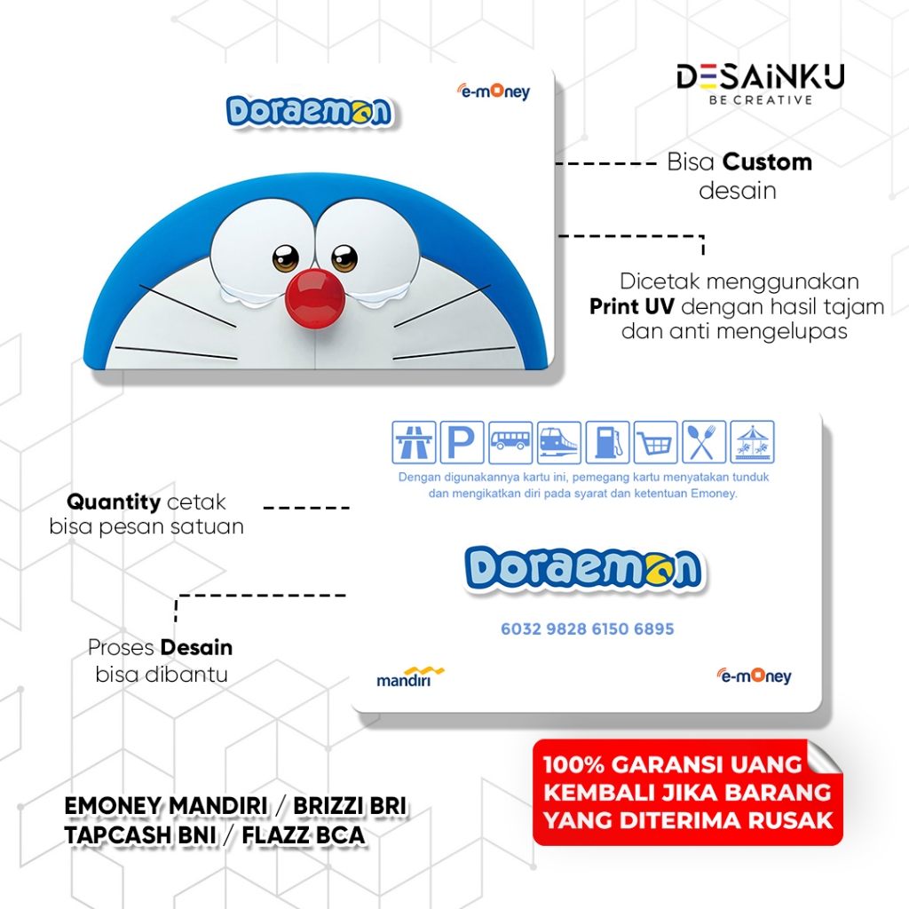 Jual Emoney Doraemon / Doraemon / Tap Cash / Brizzi / Flazz | Shopee ...