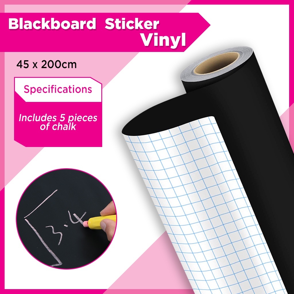 Jual 45*200 cm Blackboard and Whiteboard Stickers Removable Hitam Putih ...