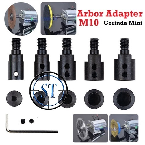 Jual Shank M10 Arbor Mandrel Connector Drill Konektor Grinder Adapter ...