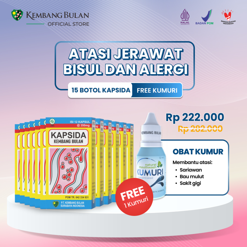 Jual PROMO KAPSIDA - Paket 12 Botol [Gratis 1 Botol Kumuri] - Obat ...