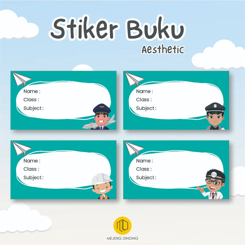 Jual (ISI 30 PCS) STIKER LABEL MATA PELAJARAN (MAPEL) MOTIF PROFESI ...