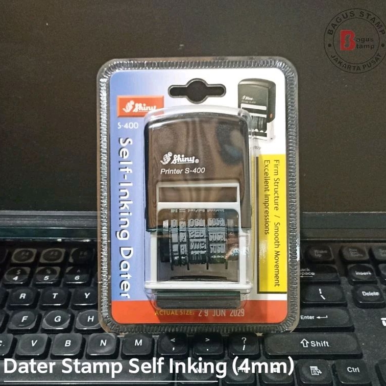 Jual Stempel Tanggal Tinggi 4mm / Dater Otomatis SHINY S400 S-400 ( Mini Dater Stamp ) | Shopee ...