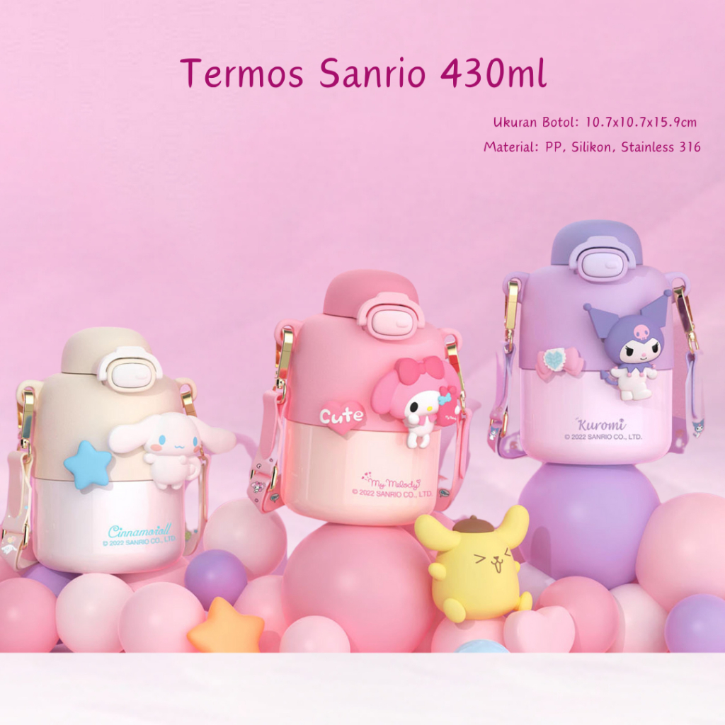 Jual ORIGINAL SANRIO LICENSE Botol Minum Termos Tumbler Karakter Sanrio Anak 316 Stainless Steel ...