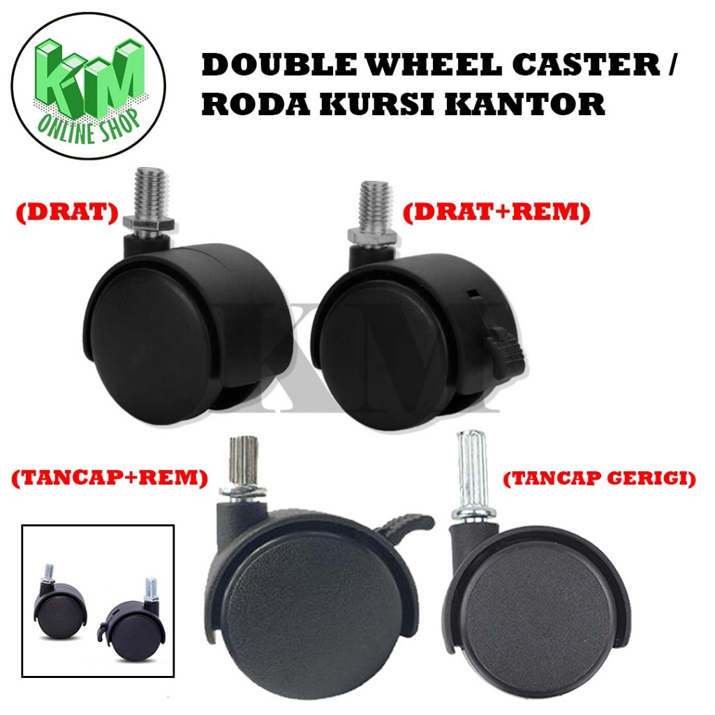Jual Roda Caster Kursi Kantor 1.5 INCH / Roda Kastor Kursi Rak / Roda ...