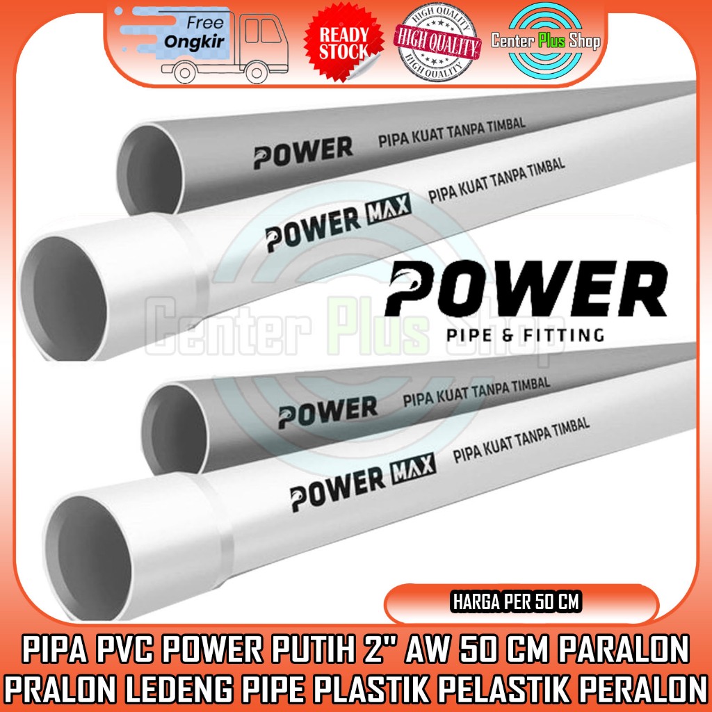 Jual PER 50 CM PIPA PVC POWER PUTIH 2" AW PARALON PRALON LEDENG PIPE PLASTIK PELASTIK PERALON ...