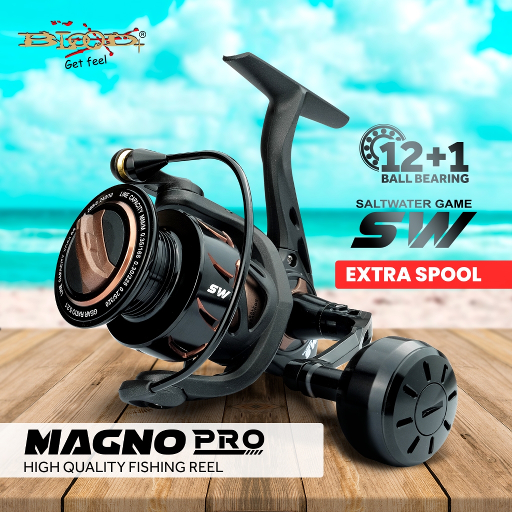 Jual REEL PANCING BLOOD MAGNO PRO 3000 SW POWER HANDLE 12+1BB FISHING ...