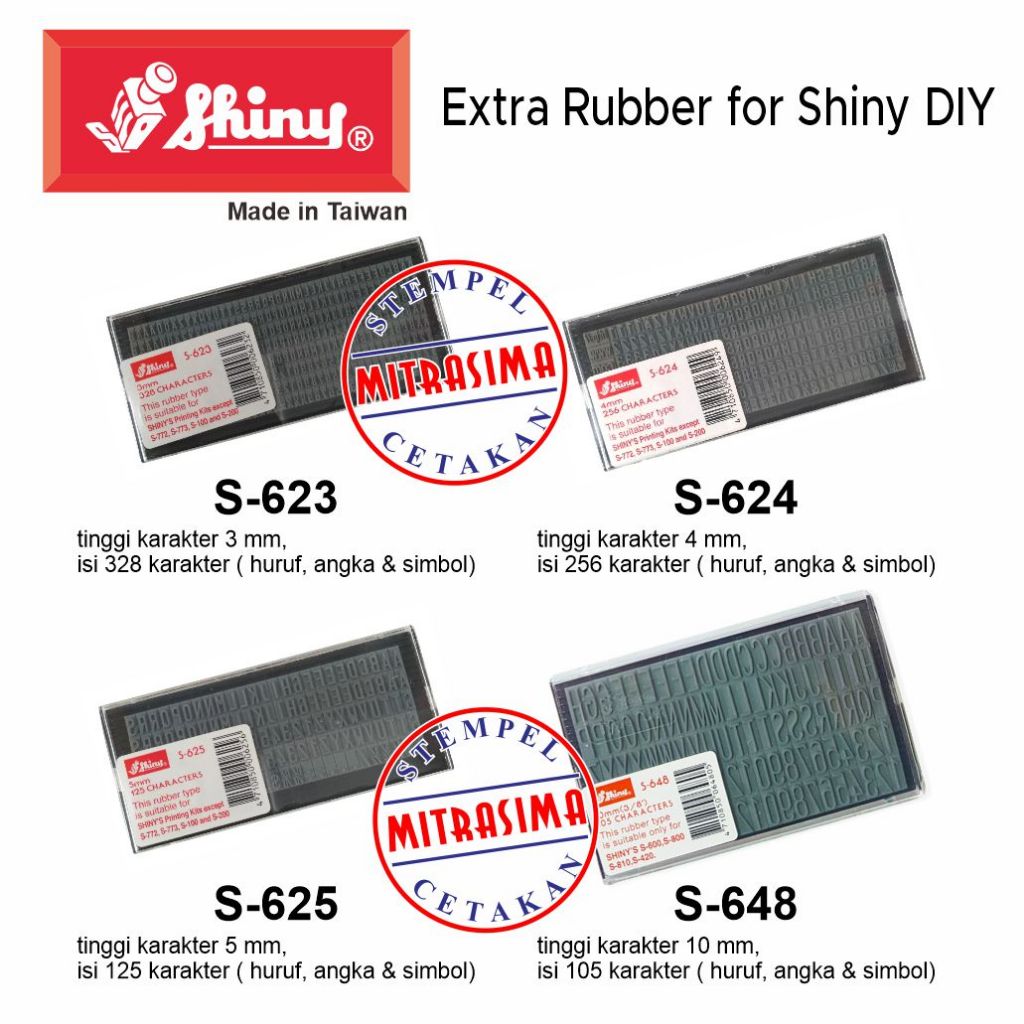 Jual Karet huruf dan angka tambahan untuk Stempel merk Shiny DIY tipe S ...