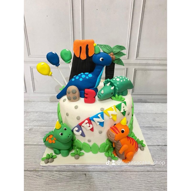 Jual custom cake karakter dinosaurus | Shopee Indonesia