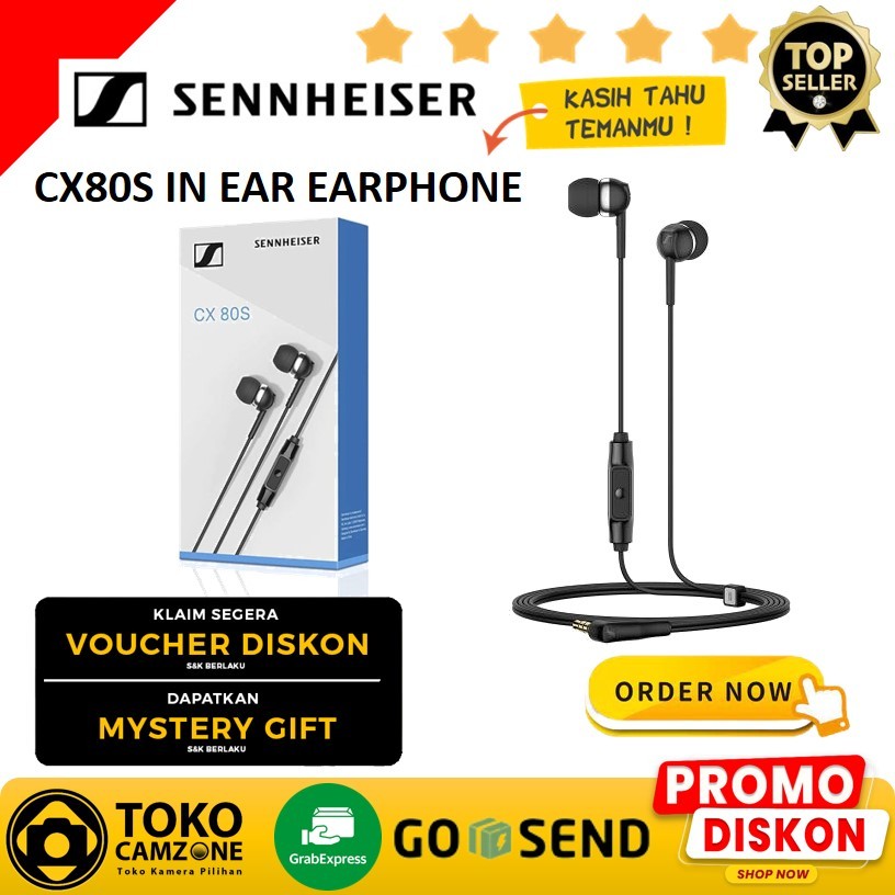 Jual Sennheiser CX80s in Ear Earphone with Mic CX 80S CX 80 S CX80 S ...