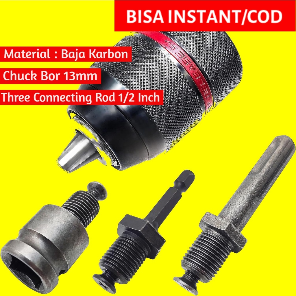 Jual (BISA INSTANT/COD) Adapter Adaptor Bor Keyless Drill Chuck 1.5 ...